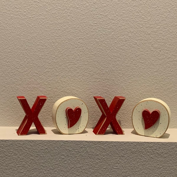 XOXO BLOCKS for Valentines, Shelf, Desk, Mantle and Home Decor - Etsy
