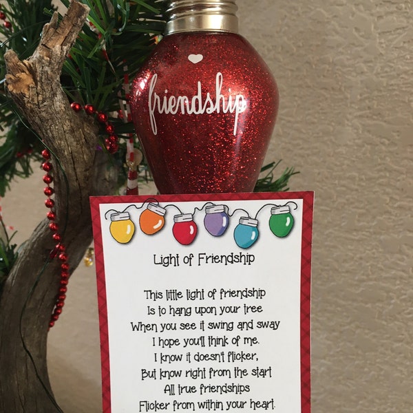 Light of Friendship Card/tag in 2 Sizes - CU Digital Printable ...