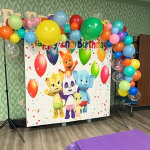 Cartoon Animals Word Party Backdrop,custom Kids Birthday Party Banner ...