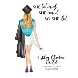 Personalized Graduation Print, Girl Graduation Printable, Editable ...