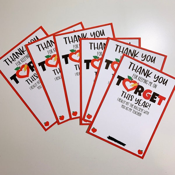 Printable/editable Thank You Keeping Me on Target This Year Gift Card ...