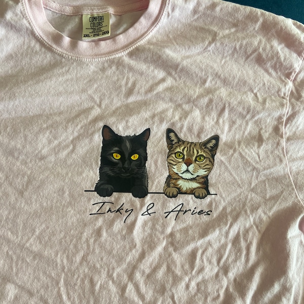 Custom Cat Shirt, Comfort Colors Shirt, Personalized Cat Shirt, Cat ...