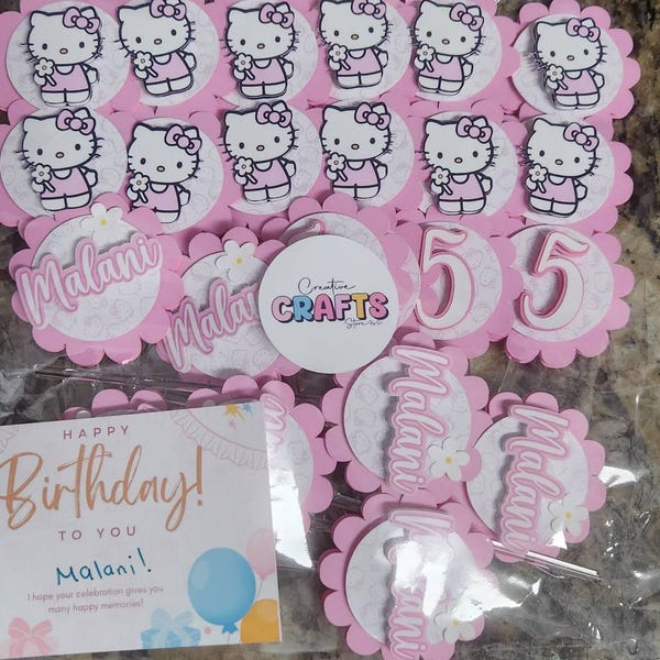 Cute Labu Monster Cake Topper - Custom Name & Age - 3D Party Decoration ...