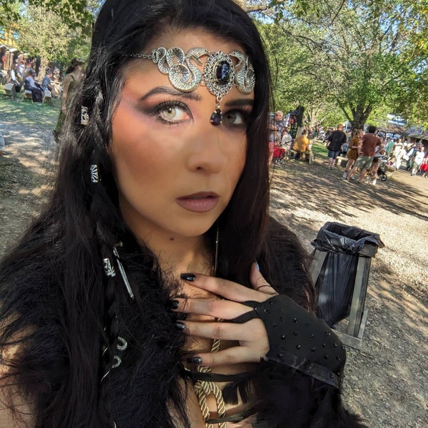 Emerald Green Crescent Moon Goddess Priestess Celtic Elven Elf Elvish ...