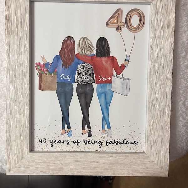 40th Birthday Best Friend, 40 Years of Being Fabulous, 40 Birthday Gift ...