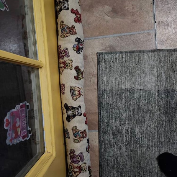 Red French Ticking Stripe Heavy Draught Excluder – 70-200cm, Weighted ...
