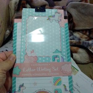 Unicorn Letter Writing Paper Stationery Set Handmade Ideal for Kids ...