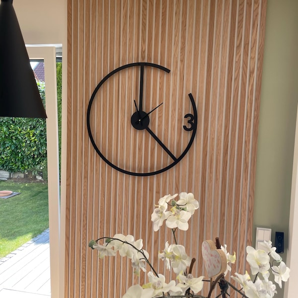 Moderne wandklok, extra grote wandklok, metalen wandklok, grote ...