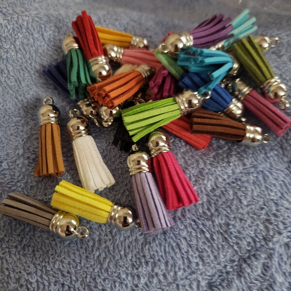 30 Keychain Tassels in Assorted Colors, Acrylic Keychain Blanks, DIY ...