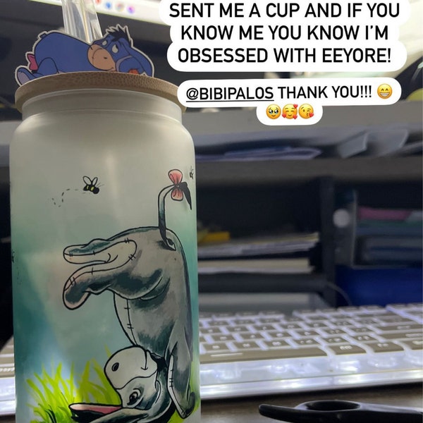 Christmas Glass Cup Bamboo Lid Gifts for Her 16oz Santa Cup Santa Claus ...