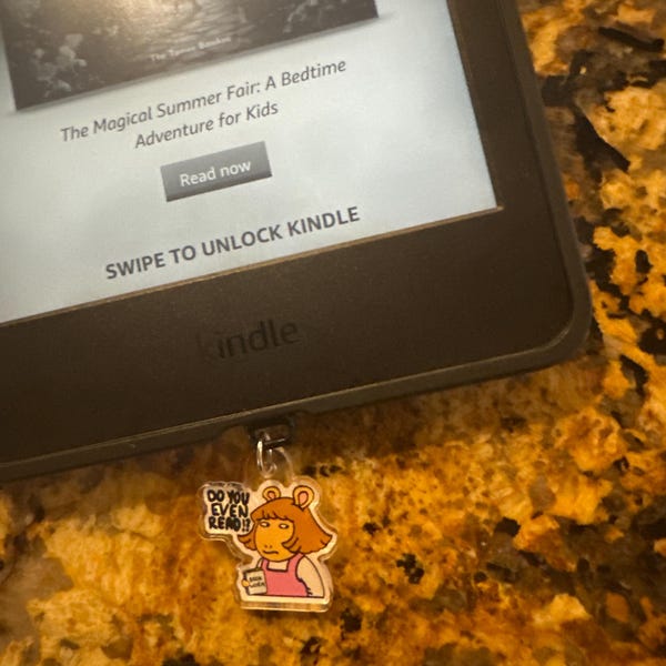Do You Even Read Kindle Charm, Little Sister Charm, USB Charm, Phone ...