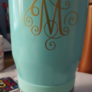 Initial Decal Monogrammed Decal Initial Sticker Elegant Initial Tumbler ...