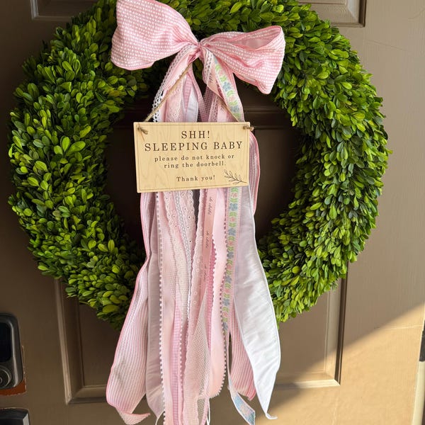 Baby Sleeping Sign, Dont Wake Baby, Don't Ring Doorbell, Front Door ...