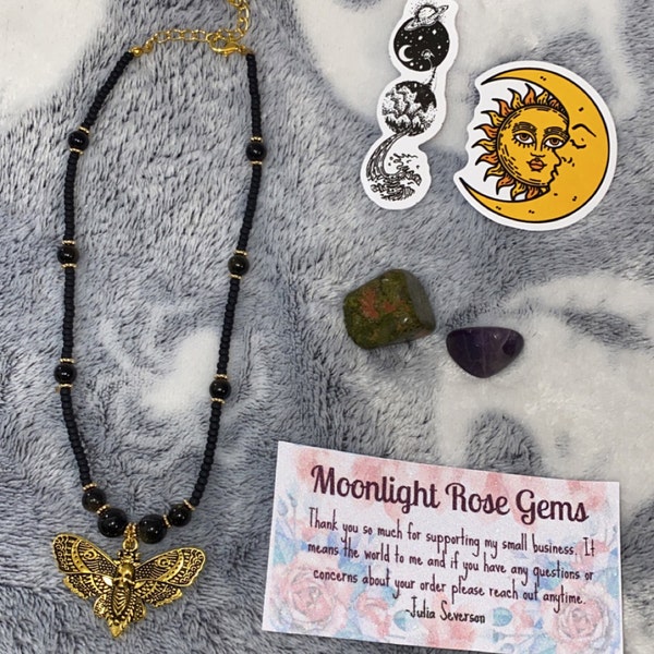 Moon and Stars Celestial Healing Crystal Chokers / Moon Goddess ...