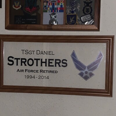 Personalized Air Force Airforce Plaque Frame Promotion, Retirement ...