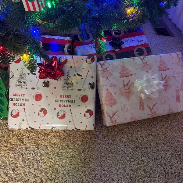 Christmas Gift Wrap, Personalized Gift Wrap, Santa Wrapping Paper ...
