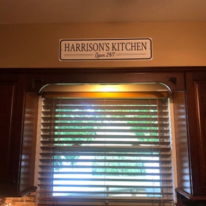Kitchen Open 24/7 Sign, Personalized Kitchen Name Sign, Custom Gift ...