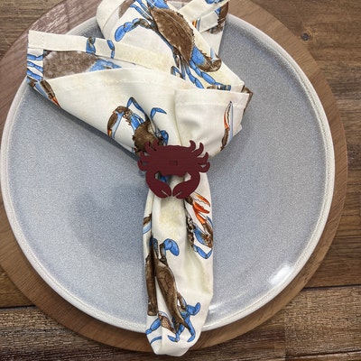 Crab Napkin Rings Coastal Napkin Rings Nautical Napkin Ring Beach ...