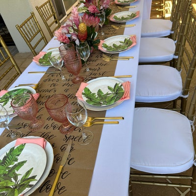 Custom Hand Written Table Runner Wedding Kraft Paper Table Runner ...