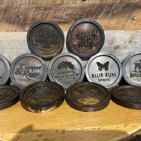 Custom Whiskey Bourbon Wooden Coasters - Free Shipping! Qty 5 Wood ...