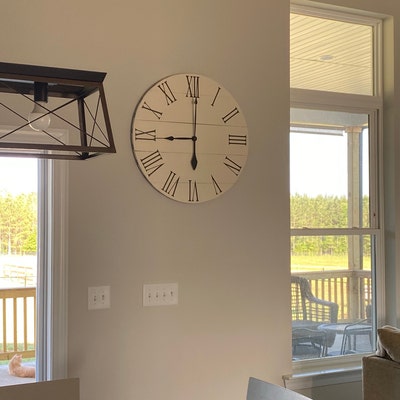Large Wall Clock Farmhouse Living Room Decor Above Fireplace Decor ...