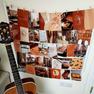 Rust Wall Collage Kit, Burnt Orange Collage Kit, Orange Wall Collage ...