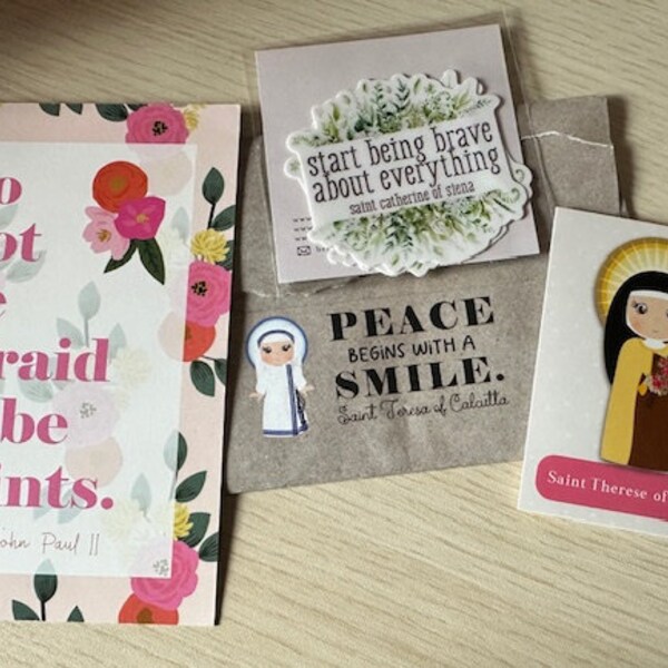 Set of 12 Saint Cards. Kids Saint Cards. First Communion Gift. Baptism ...