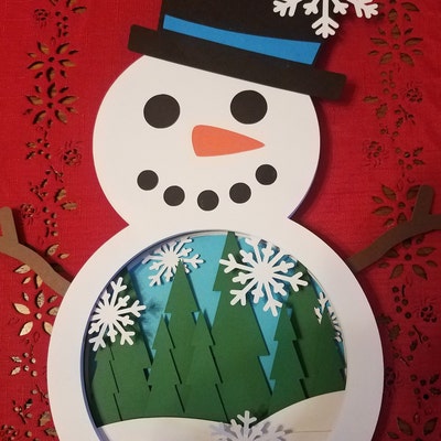 Layered Snowman Luminary SVG, PNG, EPS, Layered Christmas Decor ...