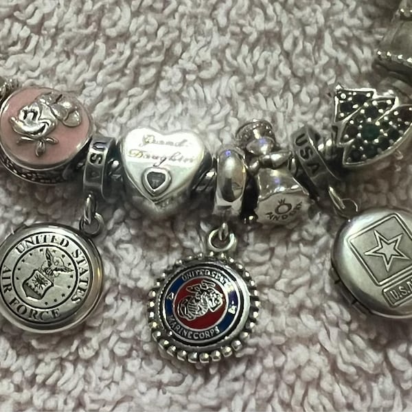 Pandora USMC Charm United States Marine Corps Dangle Charm Pendant S925 ...