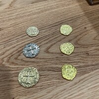 Metal Pirate Coins - 35 Gold Treasure Coin Set, Spanish Doubloons ...