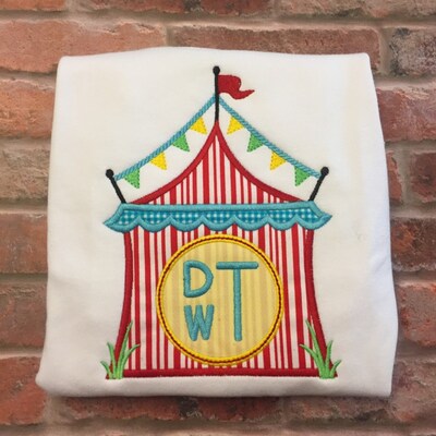 Monogram Circus Tent Digital Machine Embroidery Applique Design 4 Sizes ...