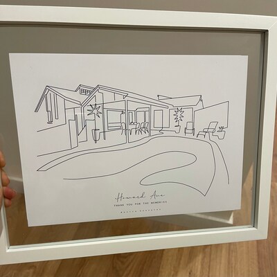 CUSTOM HOUSE PORTRAIT Line Illustration, Housewarming Gift First Home ...