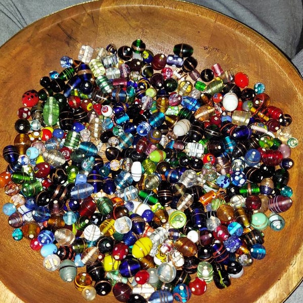 100 Gram Mixed Glass Bead Pack, 3-26mm, About 80-140 Beads, Shape ...