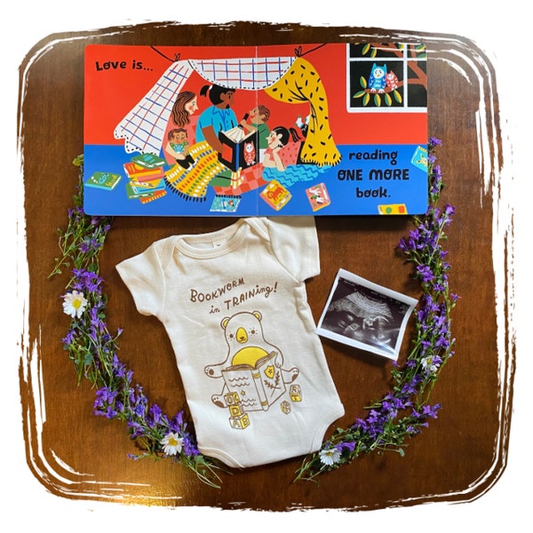 Baby Bookworm Baby Shower Gift — Book Themed Baby Shower -- Literary ...