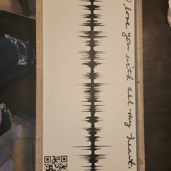 Sound Wave Sign With QR Code | Voice Recording Art | Custom Sound Wave ...