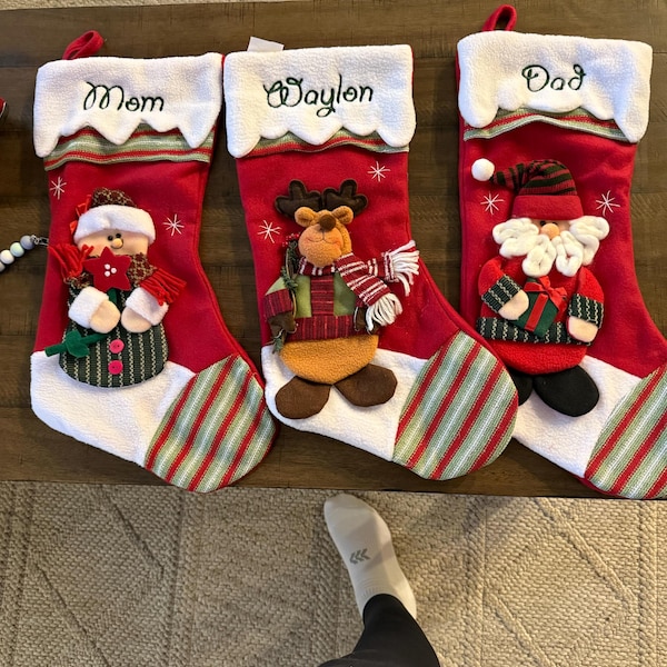 Personalized Snow Cap Christmas Stockings - 3-D Plush Character ...