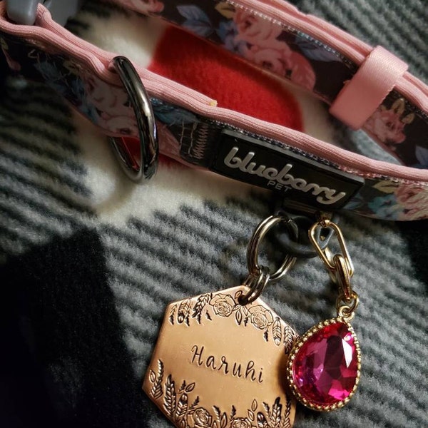 Wild & Beautiful Handstamped Hexagon Pet ID Tag • Personalized Pet/dog ...