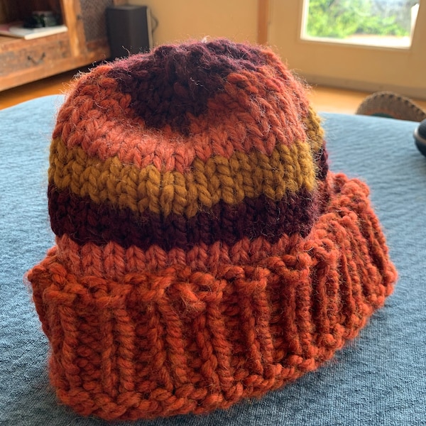 Custom Multi-colored Beanies | Hand Knit Chunky Beanies | Cozy ...