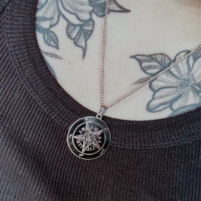 Sigil of Lucifer Pentacle Hip Chain Belt Occult Inverted Pentagramgoth ...