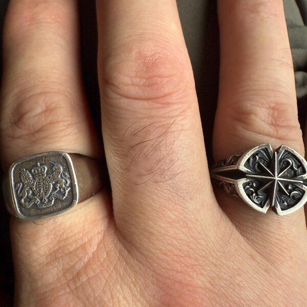 Saint Raphael Archangel Ring, Caduceus Shield Spear Christian Jewelry ...