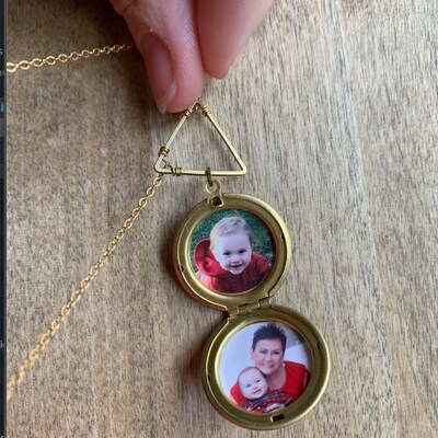 Gold Locket, Geometric Lockets, Locket Necklace, Gold Modern Locket ...