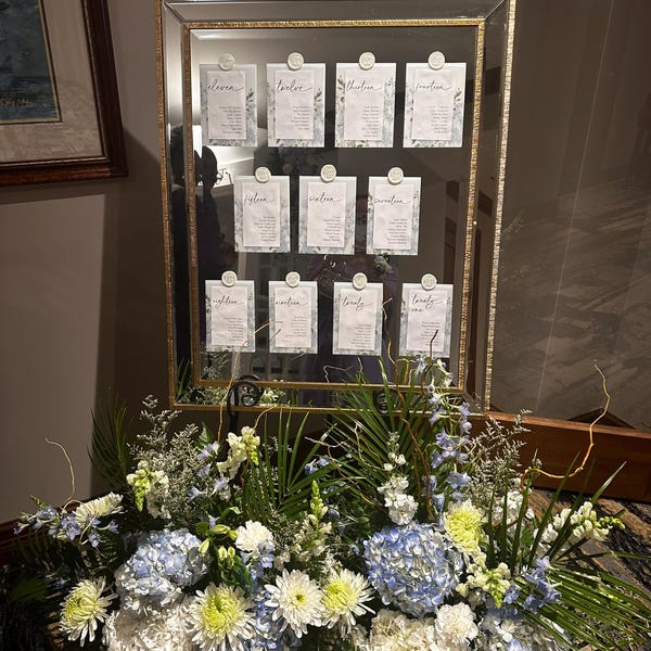 Wedding Seating Chart 3x5 4x6 5x7 and 5x9- Custom Wedding Sign-wedding ...