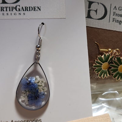 Forget Me Not Flower Rings, Natural Jewelry, Pressed Flower Rings, Dried Flower Jewelry ...