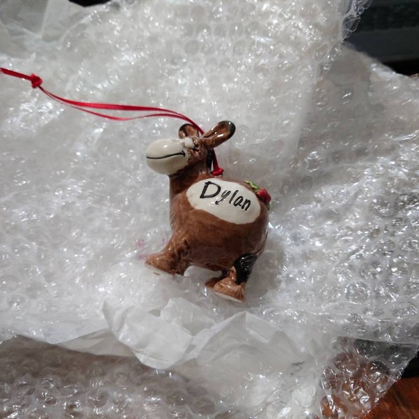 Name a Donkey Christmas Tree Bauble. Handmade Christmas Tree Decoration ...