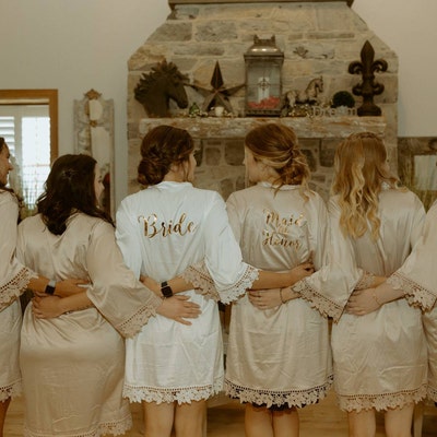 Lace Bridesmaid Robes 18 Colors Bridal Party Robes Bridesmaid Gifts ...
