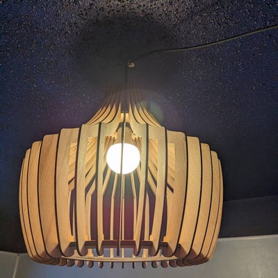 MONDO Mid Century Modern Wood Pendant Lightning, DIY Pendant Wooden ...
