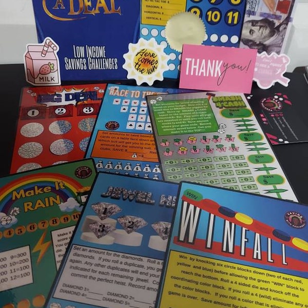 A6 Game Night Savings Challenge Bundle-shut the Box-roll the Dice-bingo ...