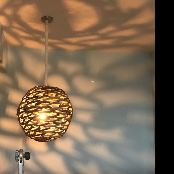 Rustic Rope Pendant Lights - Custom Handmade Lengths - Antique Edison ...