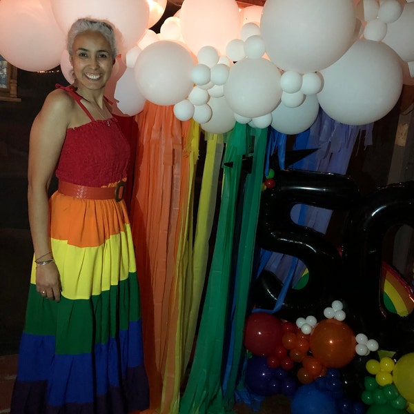 Handmade Rainbow Crepe Saree: Colorful LGBTQ Pride Fashion - Etsy