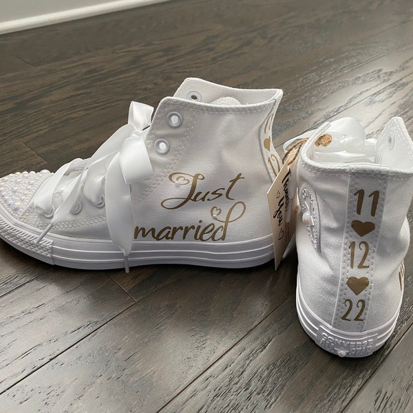 Bride Converse Shoes/converse Shoes/custom Wedding Shoes/ Wedding Gifts ...